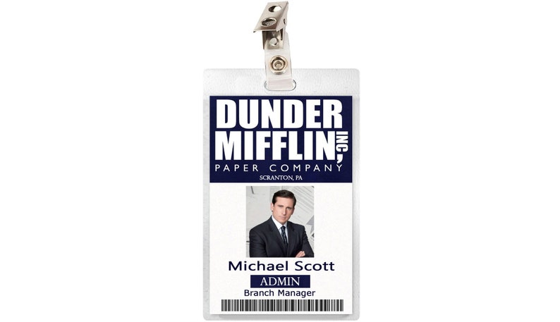 The Office Michael Scott Dunder Mifflin ID Badge Card Download Image ...