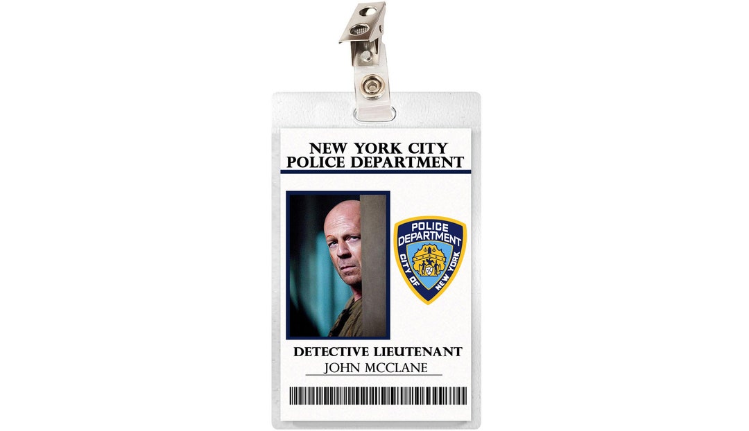 Die Hard John Mcclane ID Badge Card Laminate Cosplay Halloween Prop - Etsy