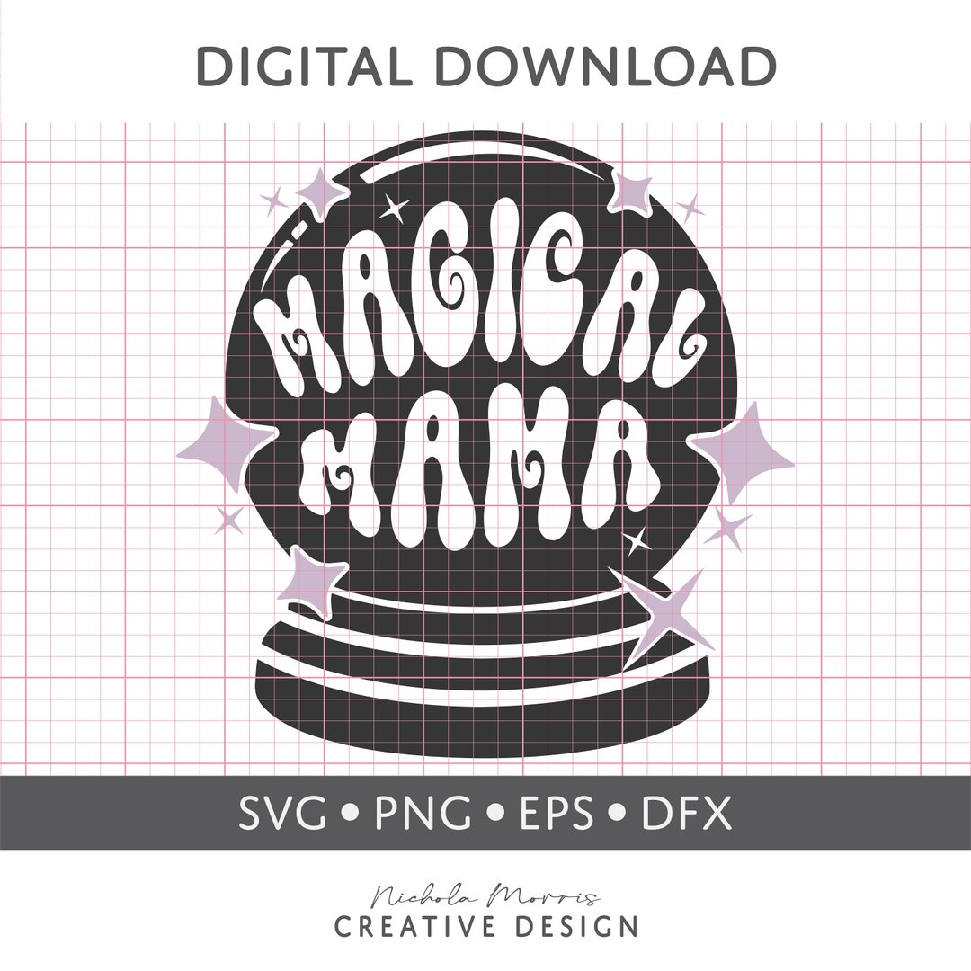 Mystic Mama Witch SVG Digital Download Cut File. for T-shirts, Hats ...