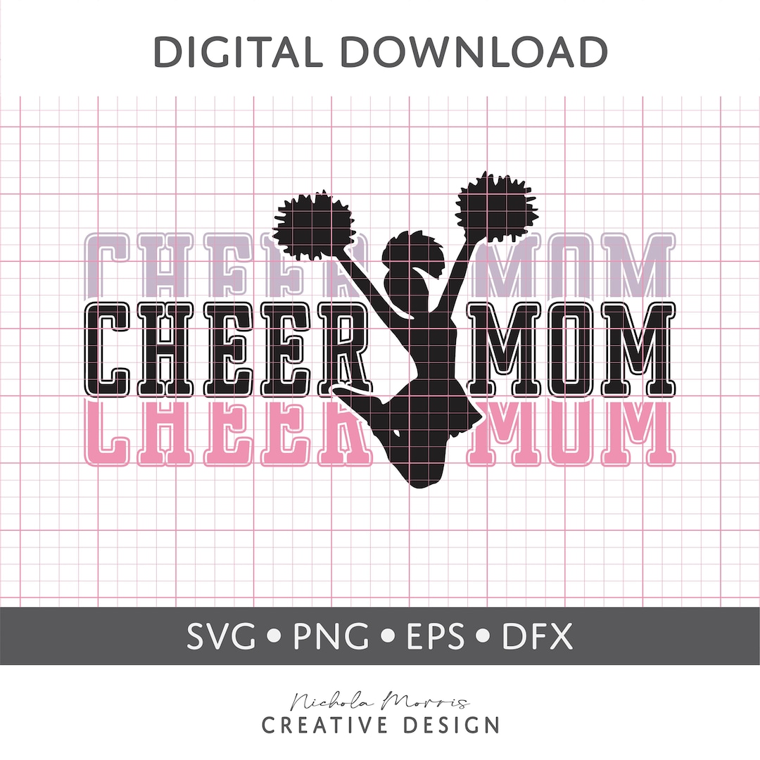 Cheerleading Mom SVG Digital Download Cut File. for T-shirts, Hats ...