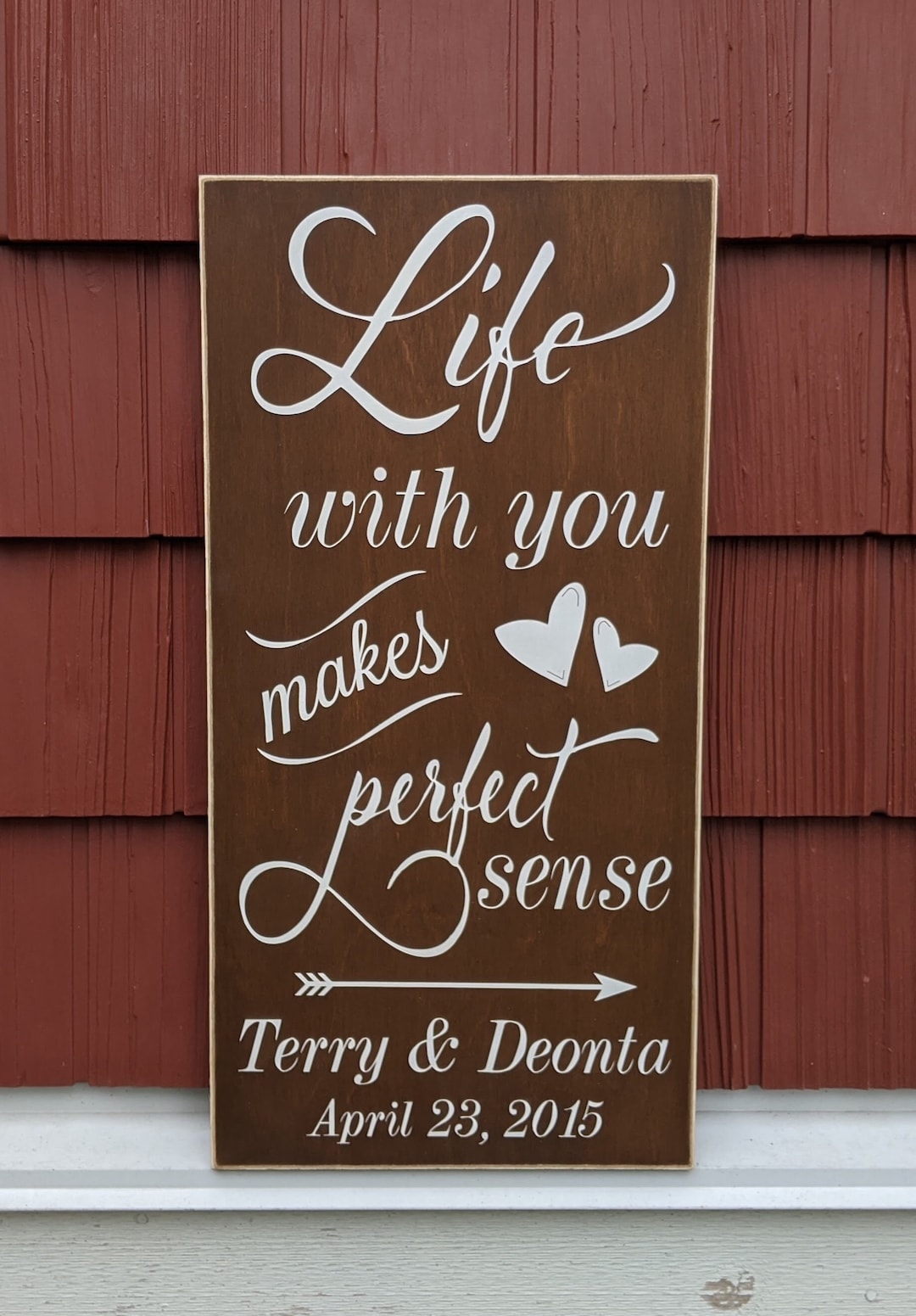 Life With You Makes Perfect Sense, Wood Sign, Personalized Sign ...