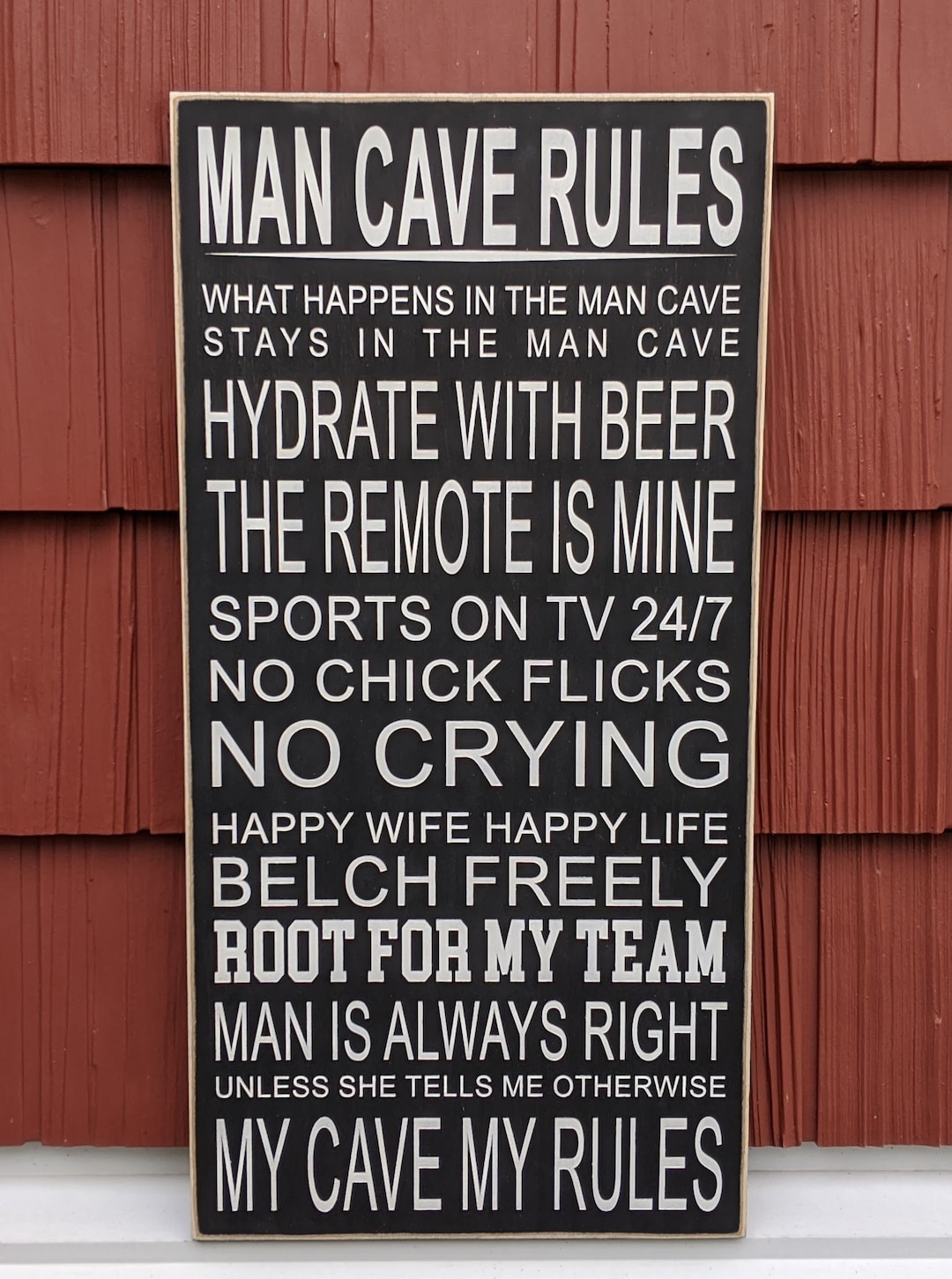 Custom Wood Sign, Man Cave Rules, Man Cave Gift, Man Gift, Man Cave ...