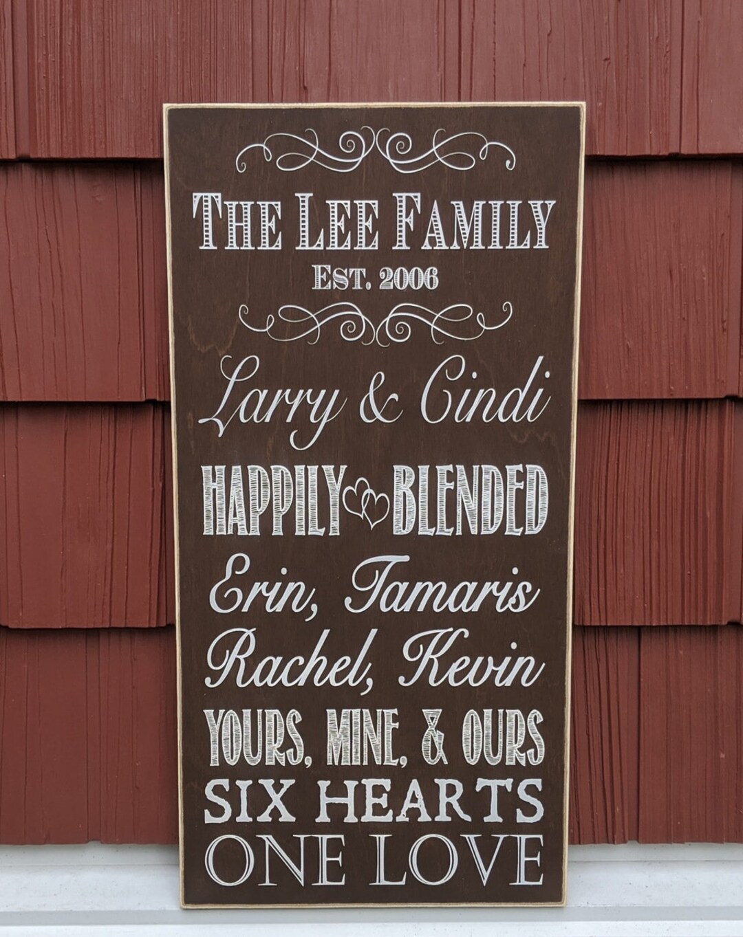 Custom Wood Sign, Happily Blended Family Sign, Family Sign, Sign for ...