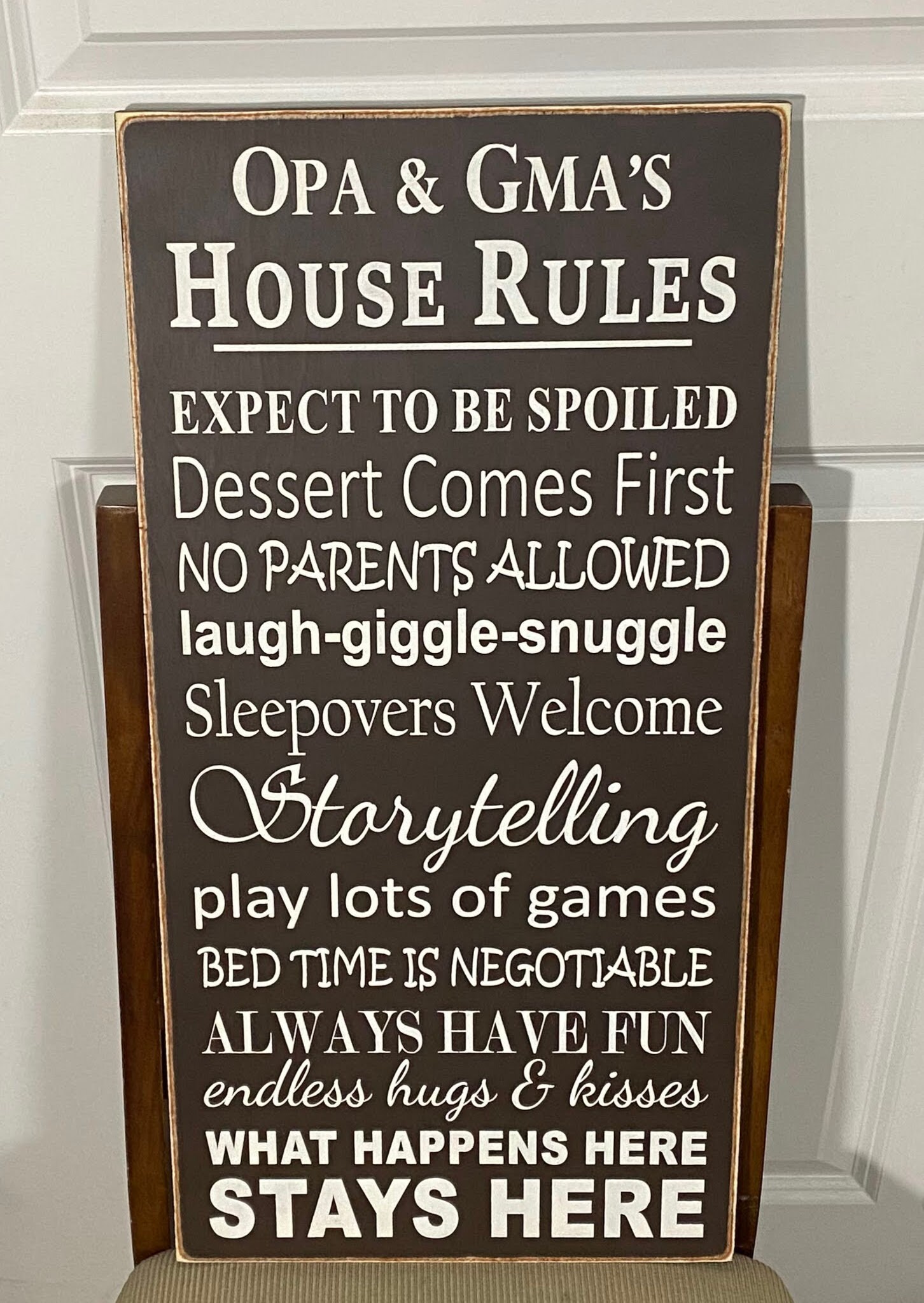 Grandma & Grandpa's House Rules Sign, Grandparents Gift, Farmhouse ...