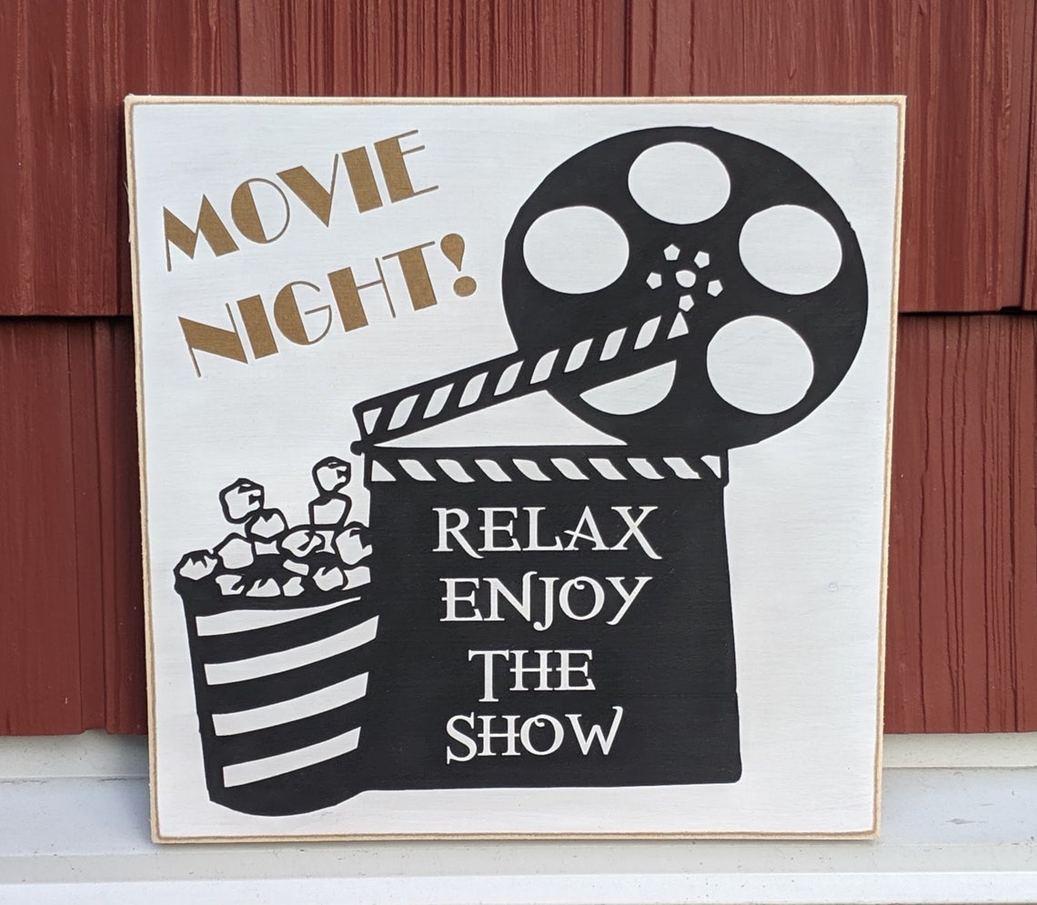 Movie Night Sign Family Gift House Warming Gift Wood Sign - Etsy