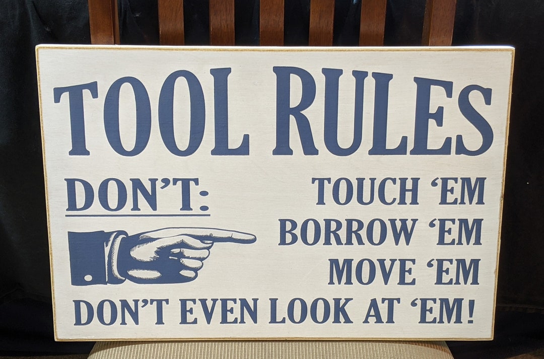 Custom Wood Sign, Tool Rules Sign, Tool Rules, Gift for Grandpa, Wood ...