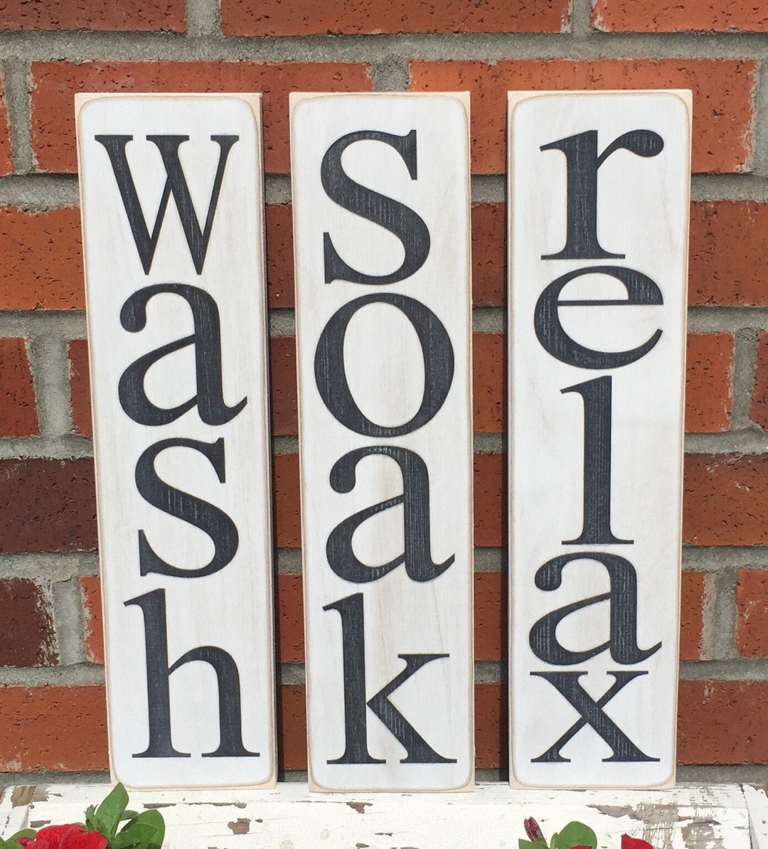Wash Soak Relax Sign, Bathroom Sign, Bathroom Wall Hangings, Bathroom ...