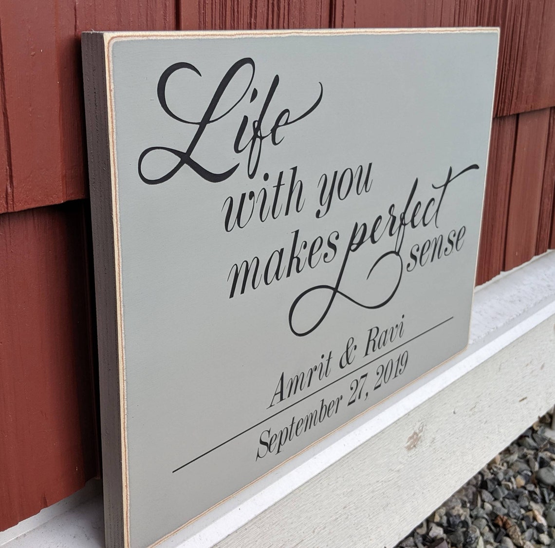 Life With You Makes Perfect Sense Established Sign Wood | Etsy