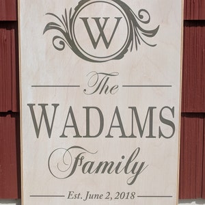 Monogram Family Sign Custom Family Sign Rustic Home Decor Personalized ...