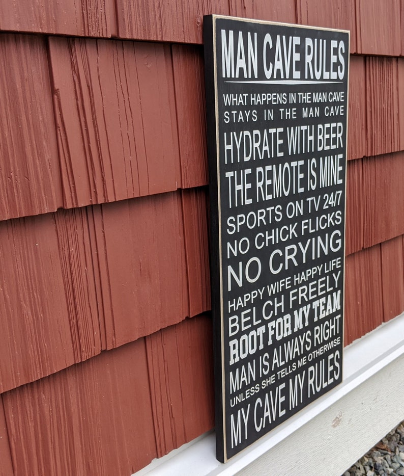 Custom Wood Sign Man Cave Rules Man Cave Gift Man Gift Man - Etsy