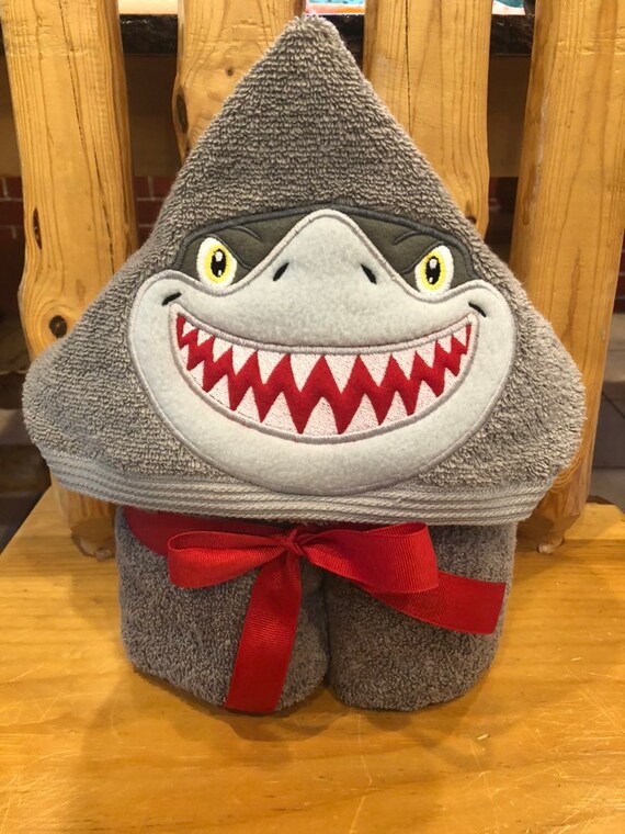 Shark hooded towel | Etsy