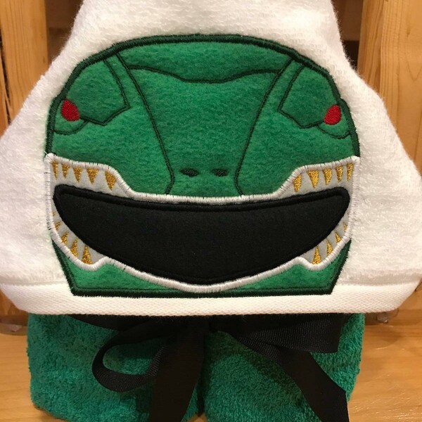 Power Rangers Green Hooded Towel - Etsy