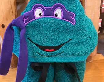 Ninja Turtle Hooded Towel, TMNT Towel, Pool Towel, Bath Towel, Beach ...