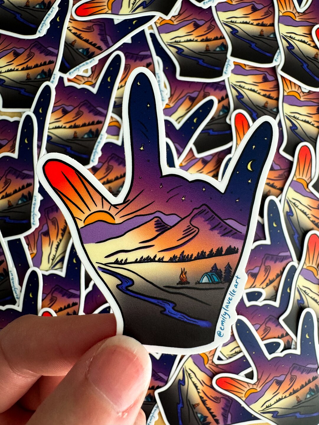 Mountain Camp ILY - American Sign Language Vinyl Sticker - Etsy