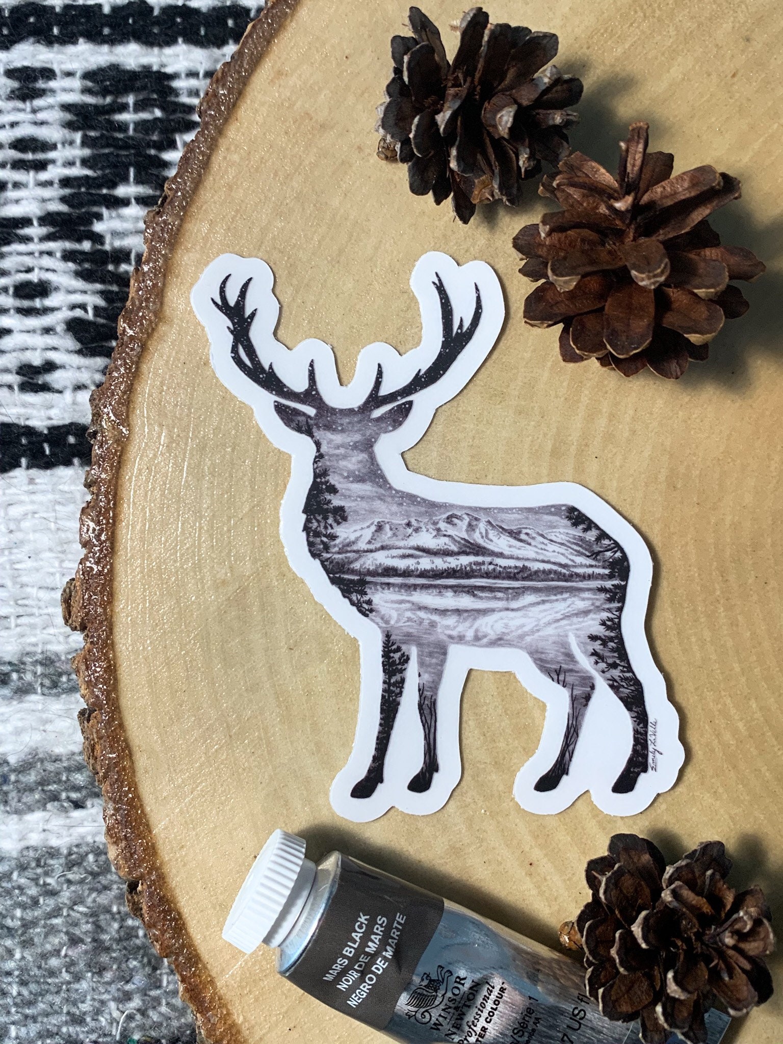 Tallac Stag Clear Border Vinyl Sticker - Etsy