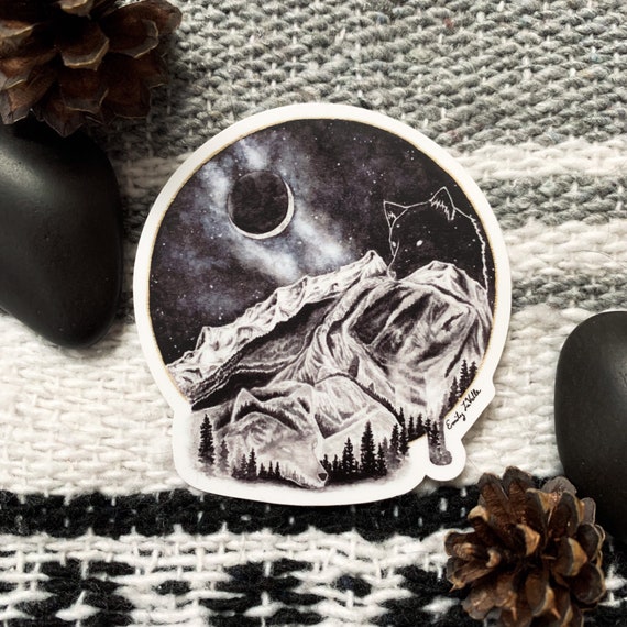 Wolf Moon Vinyl Sticker | Etsy