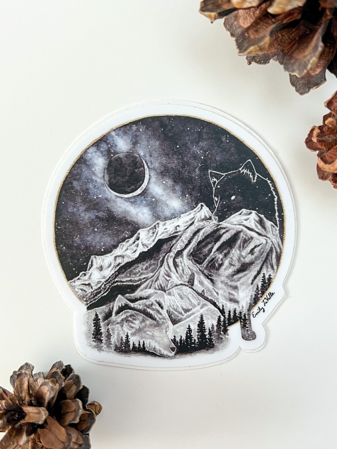 Wolf Moon Vinyl Sticker - Etsy