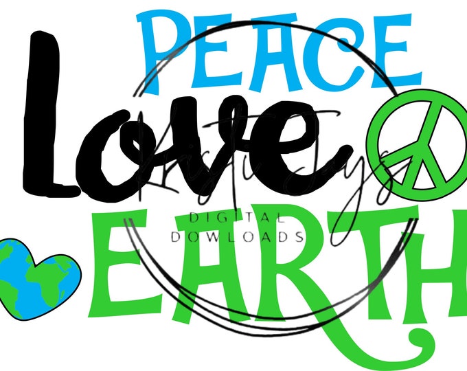 Peace Love Earth SVG DXF PNG - Etsy