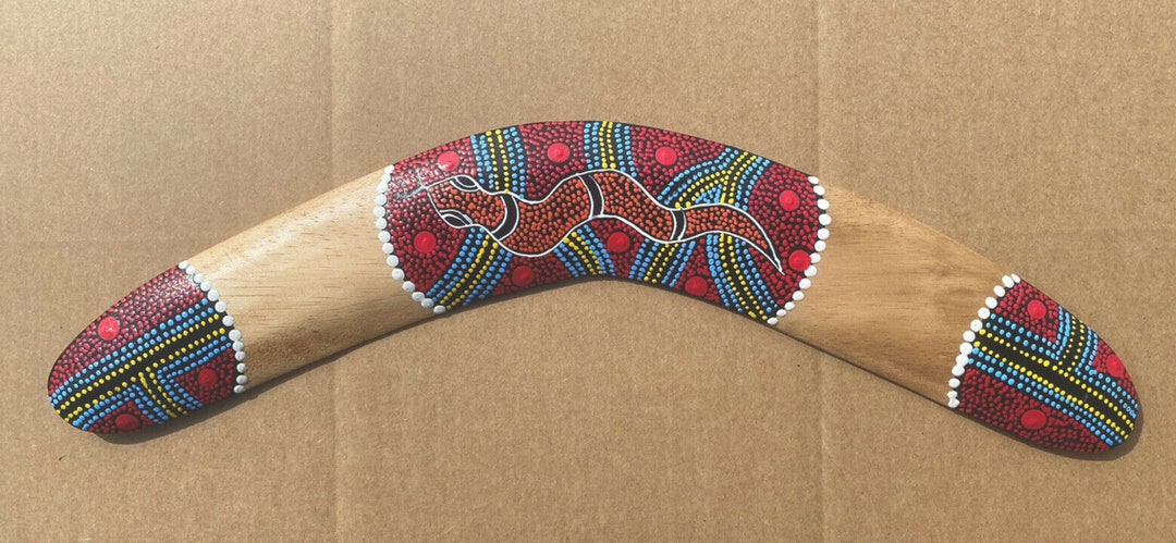 Boomerang - Hand Painted in Snake Design (35cm) - Etsy