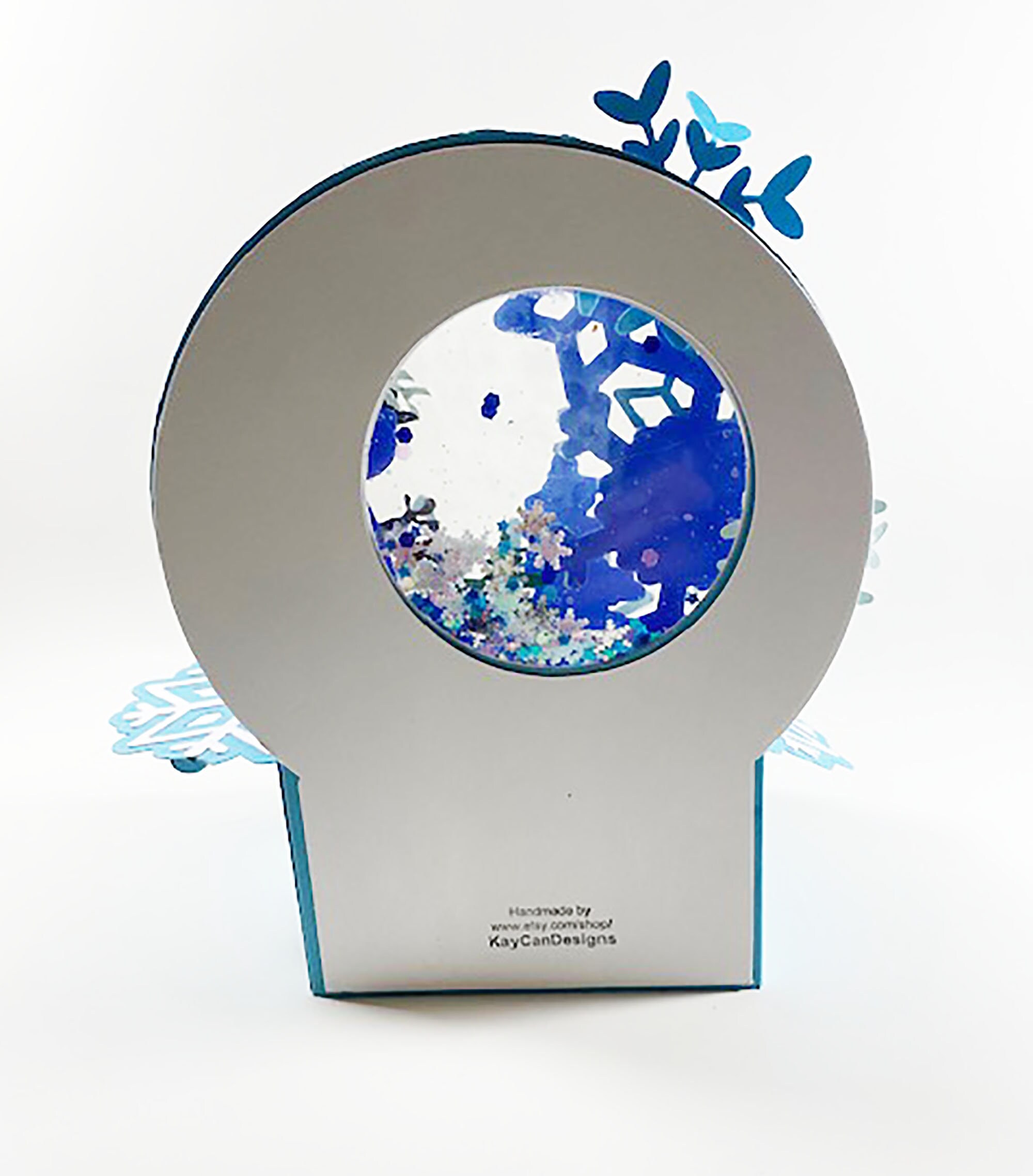 Snow Globe SHAKER BOX With Snowman and Snowflakes Box Card merry ...