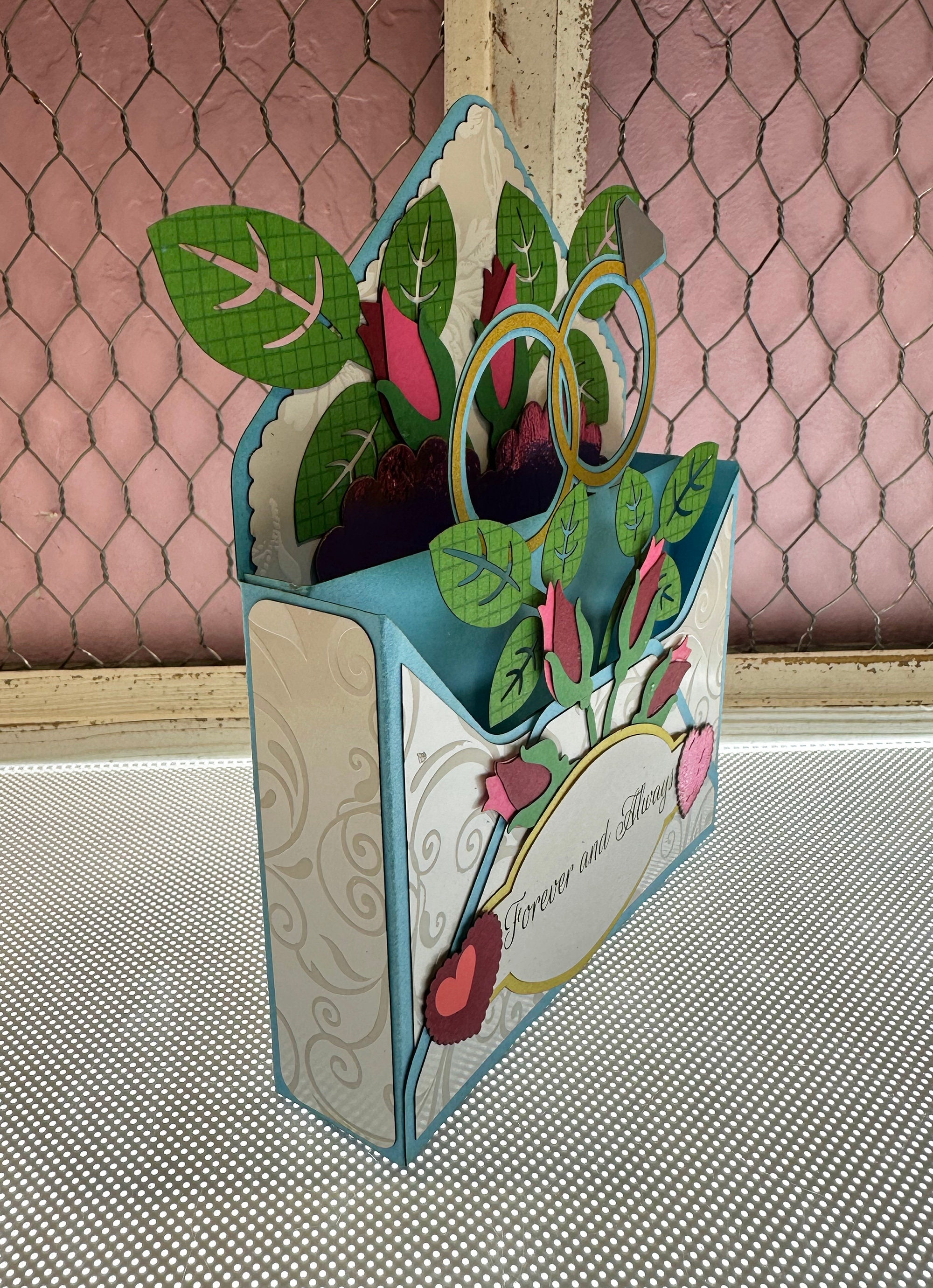 Pop up Envelope Style Box Card - "forever and Always", Wedding Themed ...