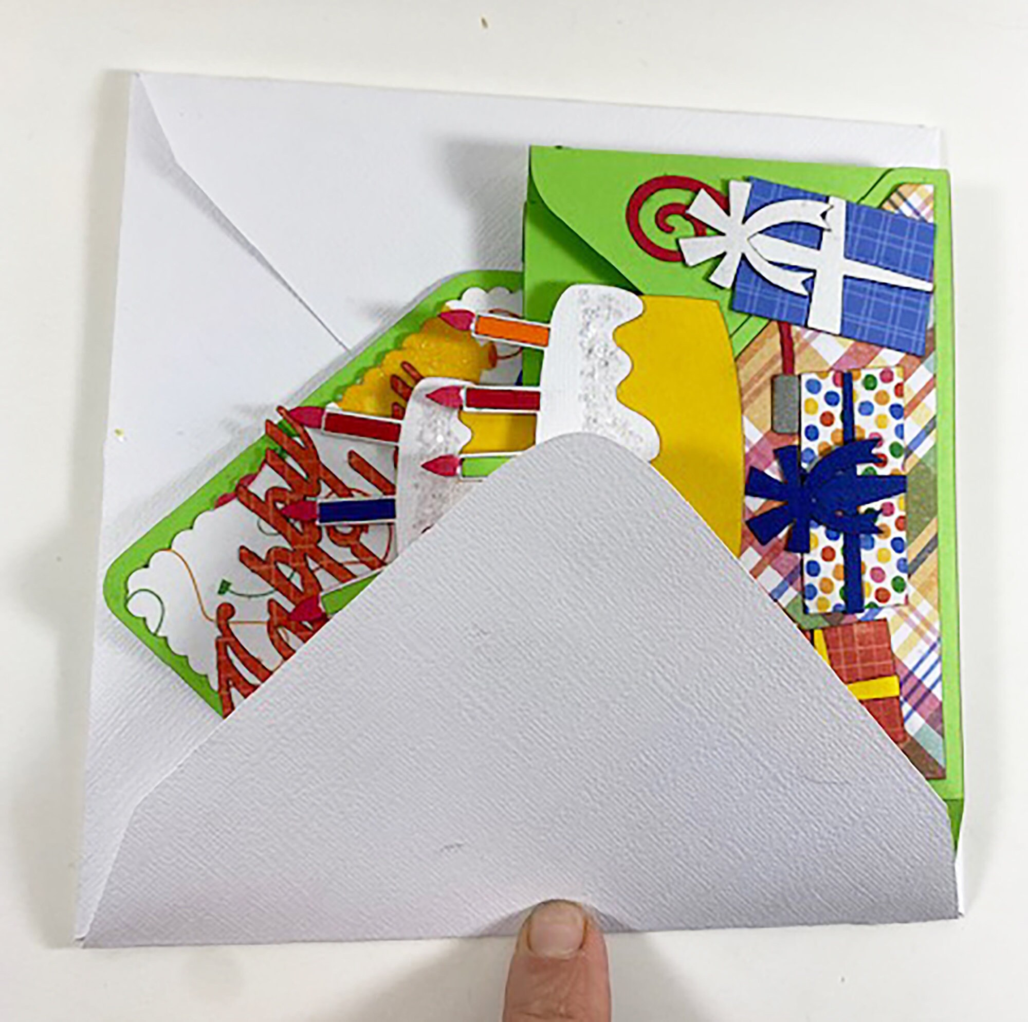 Pop up Envelope Style Box Card happy Birthday, Birthday Cake ...