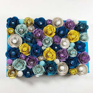 NOTEBOOK/JOURNAL Handmade Paper Flower Cover Tiny Roses in Variety or ...