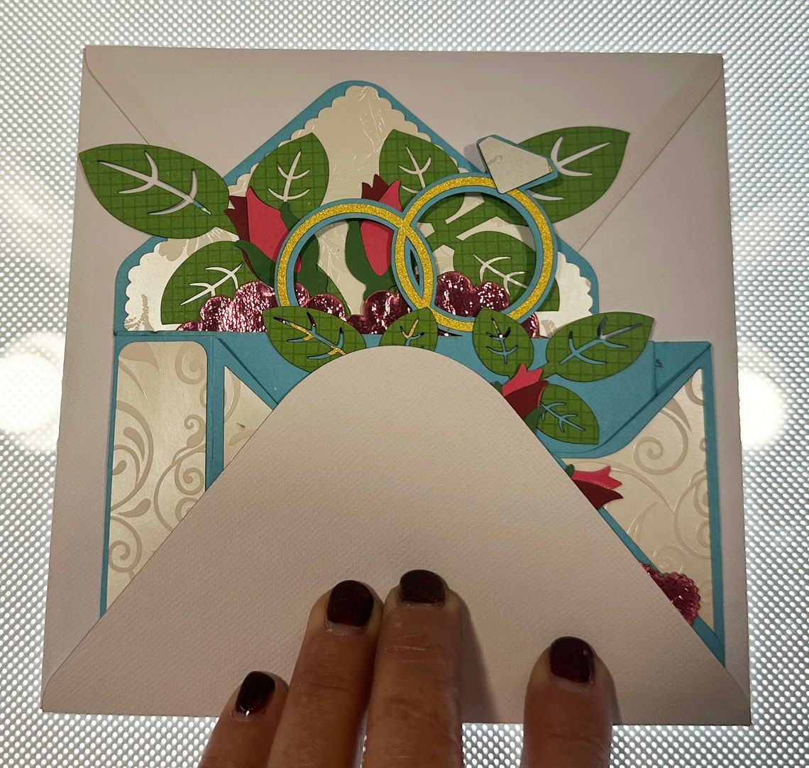 Pop up Envelope Style Box Card - "forever and Always", Wedding Themed ...