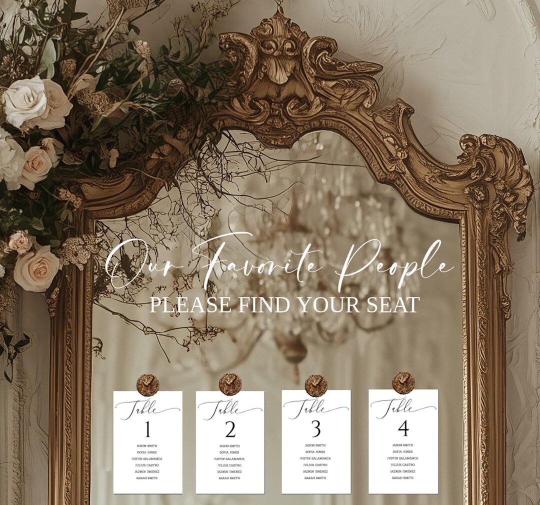 Seating Chart Printable Template, Editable Wedding Seating Chart, Table ...