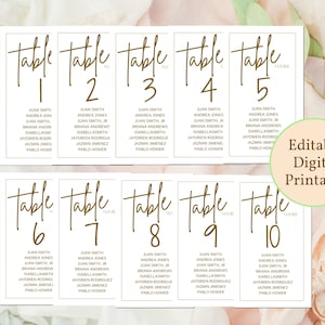 Seating Chart Printable Template, Editable Wedding Seating Chart, Table ...