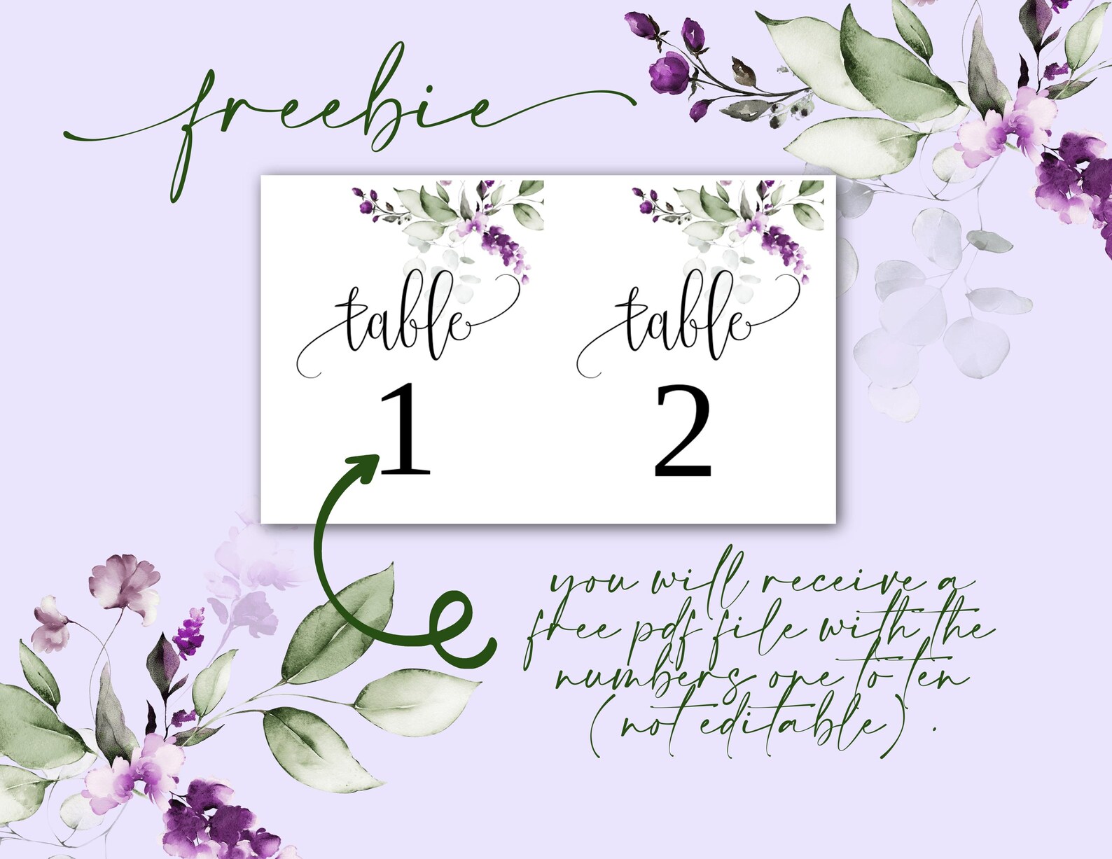 EDITABLE DOWNLOAD Wedding Table Numbers 5x7, Printable Wedding Table ...