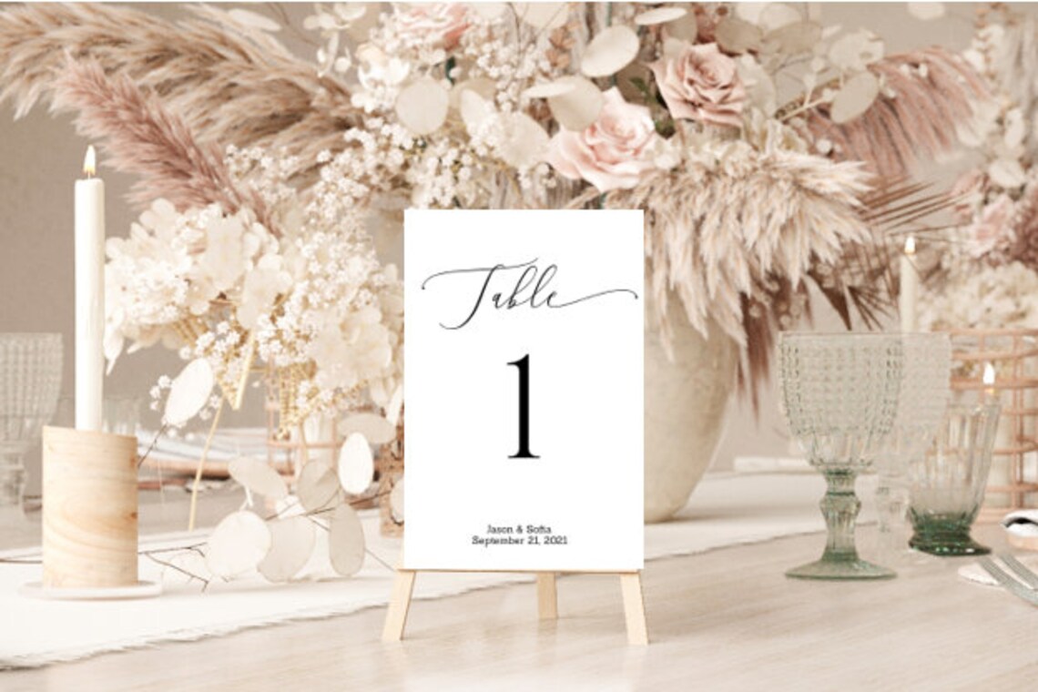 EDITABLE DOWNLOAD Wedding Table Numbers 4x6 & 5x7 Printable | Etsy