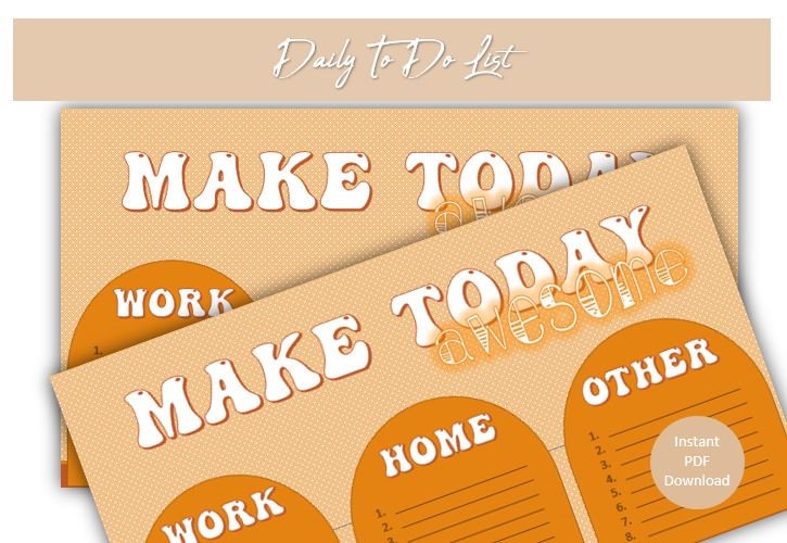 To Do List Printable, Make Today Awesome Printable, to Do List, to Do ...