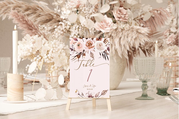 Wedding Table Numbers Printable Editable Wedding Table - Etsy
