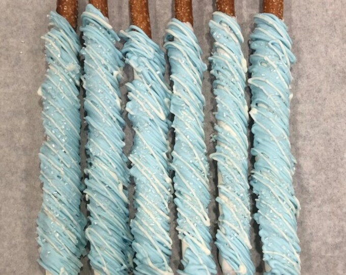 Navy Blue Chocolate Covered Pretzels, Silver Chocolate Covered Pretzel ...