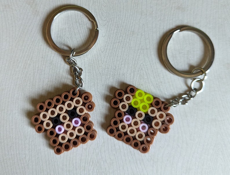 Pair of Toast Buttered Toast Cute Perler Bead Best Friends Keychains - Etsy