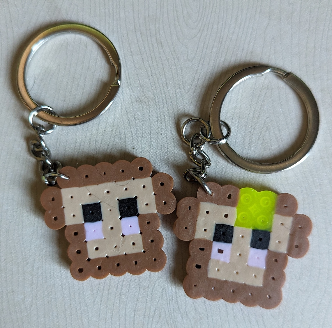 Pair of Toast Buttered Toast Cute Perler Bead Best Friends Keychains - Etsy