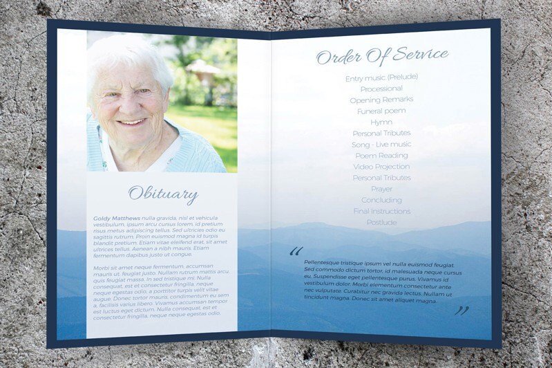 Memorial Service Template, Funeral Service Template, Funeral Brochure ...