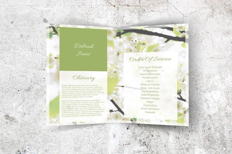 Printable Funeral Program Template Printable Memorial Service Memorial ...