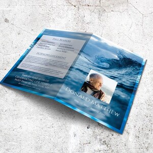 Memorial Booklet Template, Printable Funeral Program Editable With ...