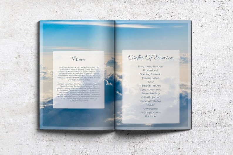 8 Page Memorial Booklet Editable With Microsoft Word, Funeral Program ...