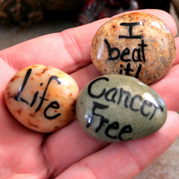 Healing Stones Cancer Survivor Gift, Painted Rocks Inspirational Gift ...