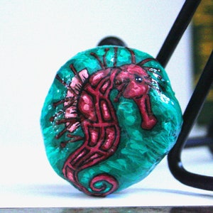 Seahorse Artwork Painted Rock Beach House Home Accent | Etsy