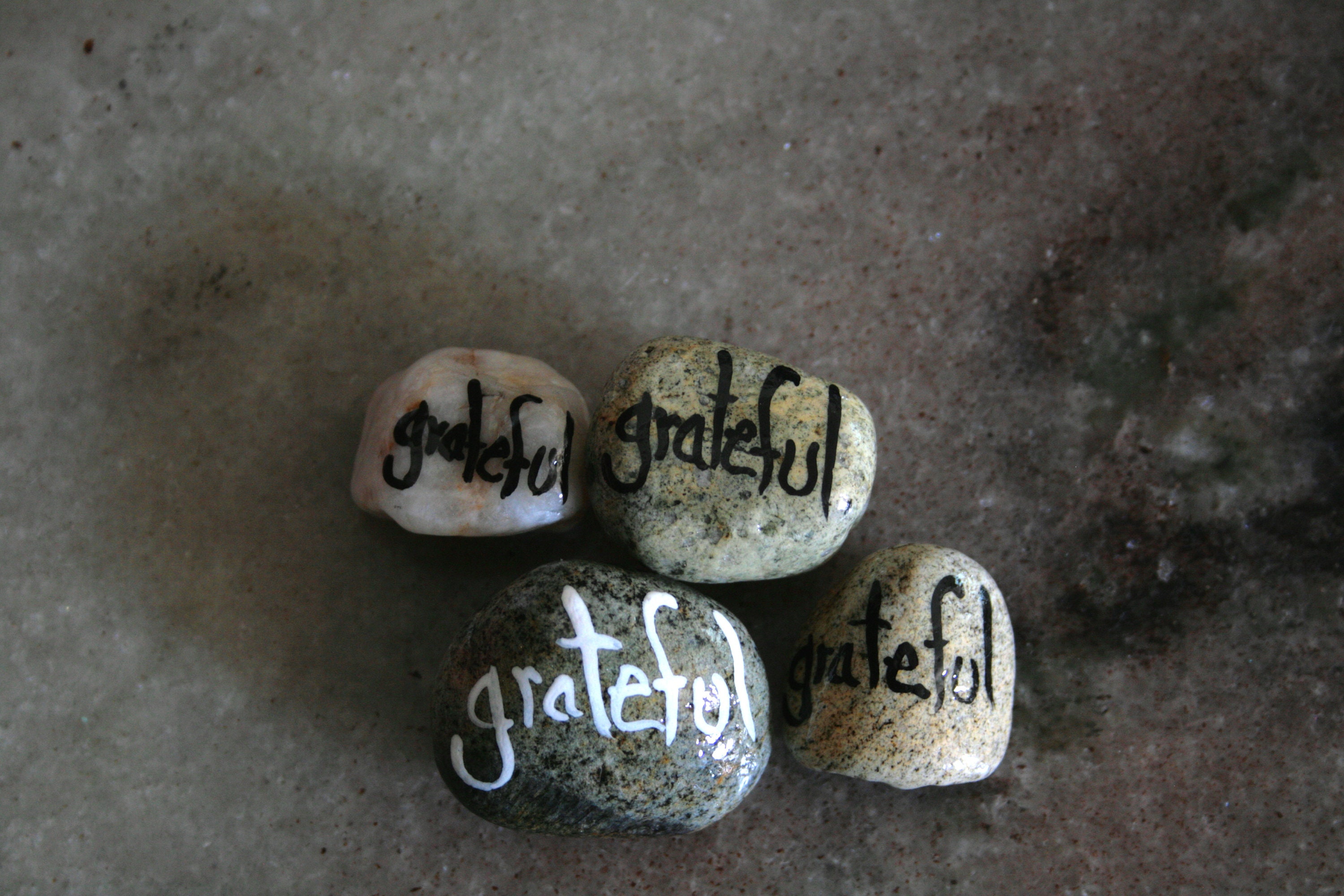 Grateful Gifts Painted Beach Rocks, Gratitude Gifts Pocket Stones ...