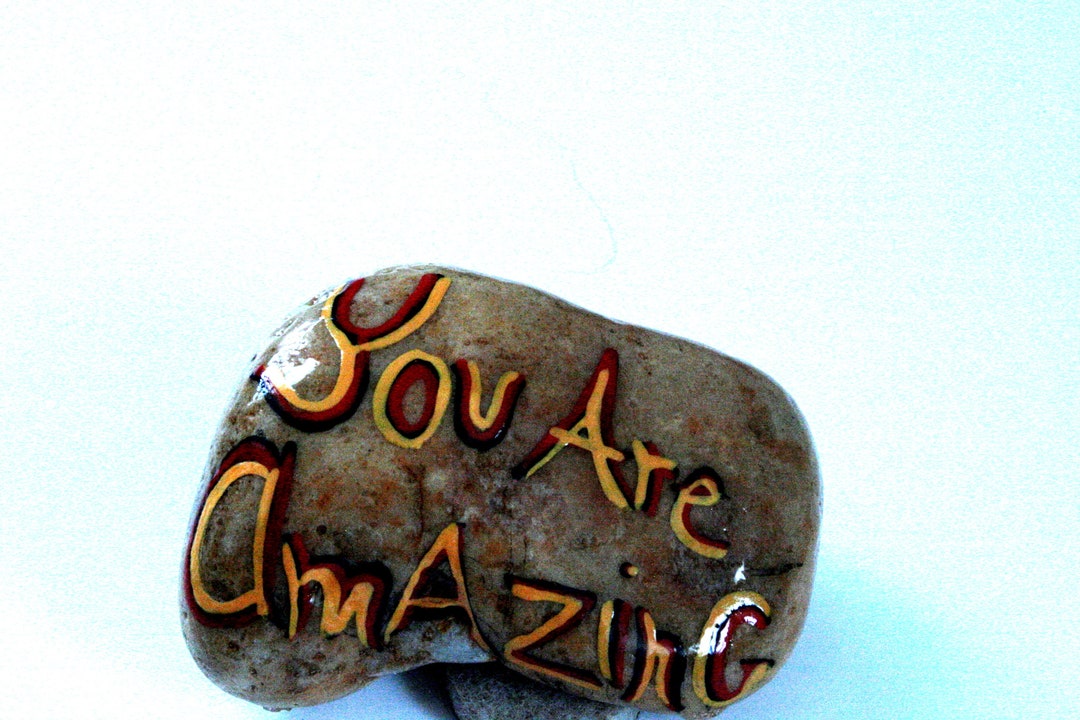 Gifts of Friendship You Are Amazing Painted Rock, Orange Beach Rock ...