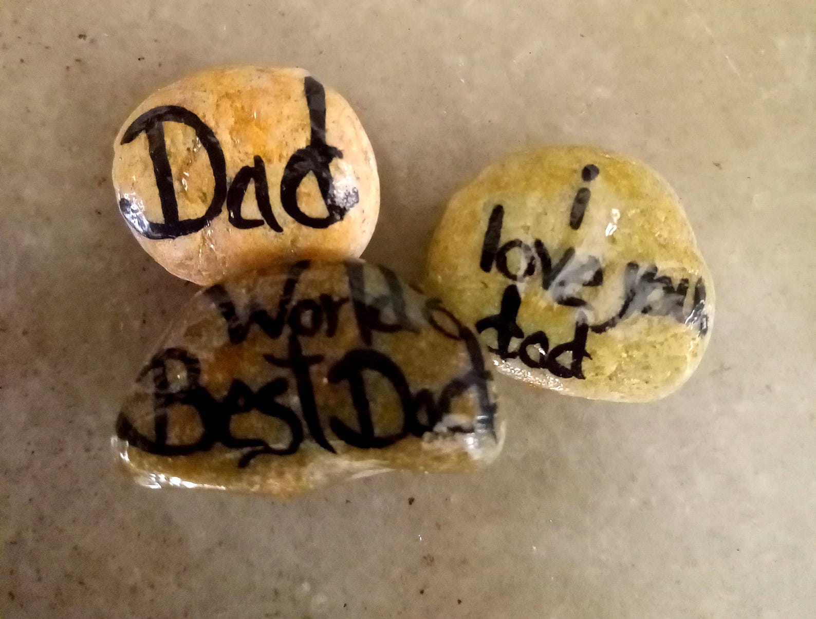 World's Best Dad Painted Rock Father's Day Gift, Hand Painted Gift for ...
