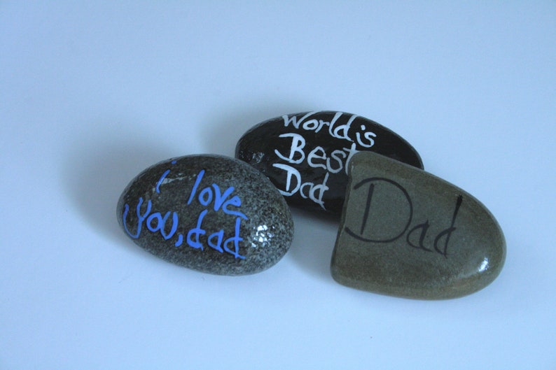 World's Best Dad Painted Rock Father's Day Gift Hand | Etsy