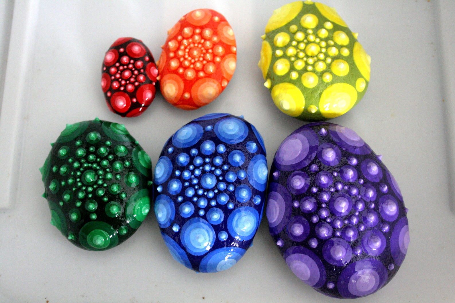 Stone Cairn Stackable Rocks Rainbow Painted Rocks Decor Rock - Etsy