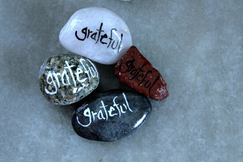 Grateful Gifts Painted Beach Rocks Gratitude Gifts Pocket | Etsy
