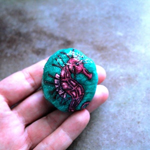 Seahorse Artwork Painted Rock Beach House Home Accent | Etsy